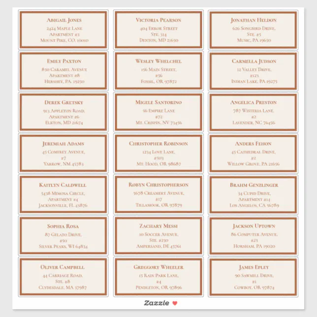 Simple Boho Ivory Wedding Guest Address Sticker | Zazzle