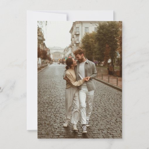 Simple Boho Modern Minimalist Photo Wedding Invitation | Zazzle