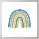 Simple Boho Watercolor Rainbow Blue Poster | Zazzle