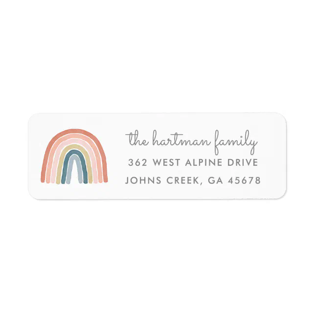 Simple Boho Watercolor Rainbow Modern Address Label | Zazzle