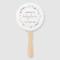 Simple Boho Wildflower Frame Baby Shower Hand Fan | Zazzle