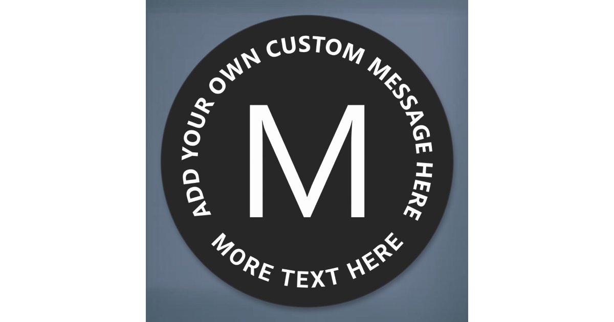 Simple Bold Circular Text Template | Black & White Classic Round ...