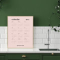 SImple Bold | Dusty Pink and Black 2024 Calendar Poster | Zazzle