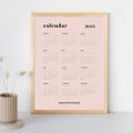 SImple Bold | Dusty Pink and Black 2024 Calendar Poster | Zazzle