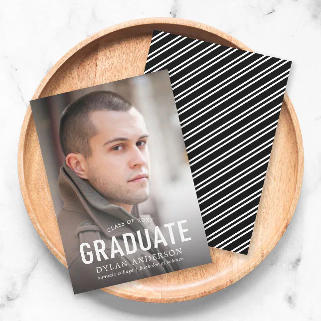 Simple Bold Graduate Photo Graduation Announcement | Zazzle