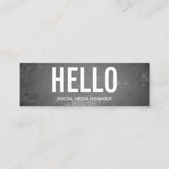 Simple Bold Hello Texture Mini Business Card | Zazzle