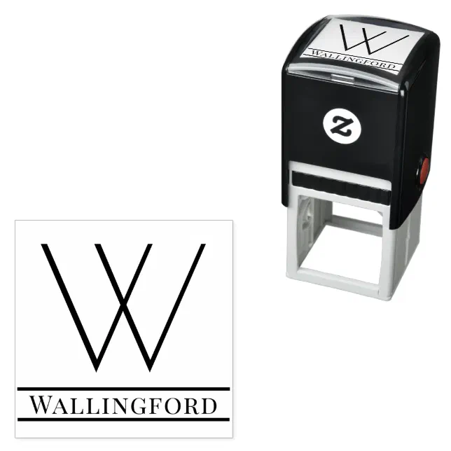 Simple Bold Single Initial Monogram Name #11 Self-inking Stamp | Zazzle