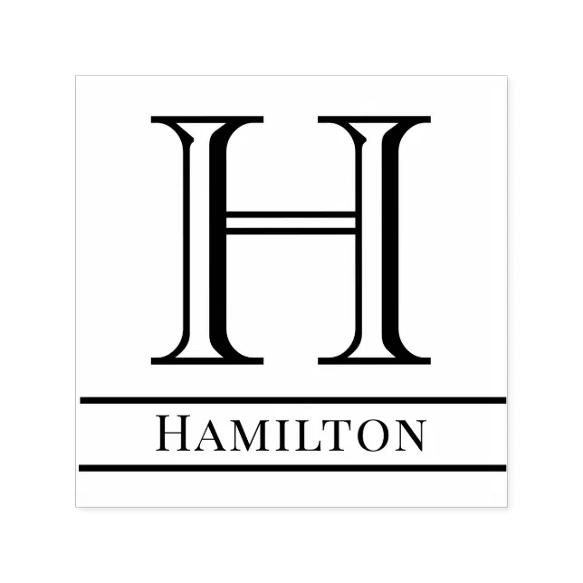 Simple Bold Single Initial Monogram Name #4S Self-inking Stamp | Zazzle