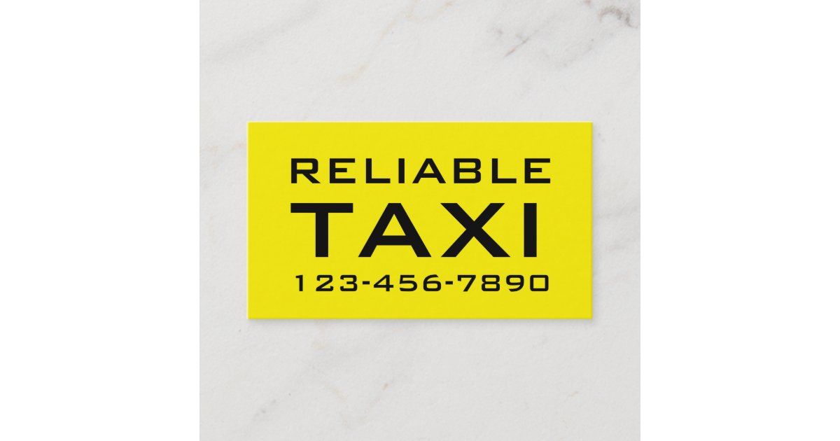 Simple Bold Taxi Business Cards | Zazzle
