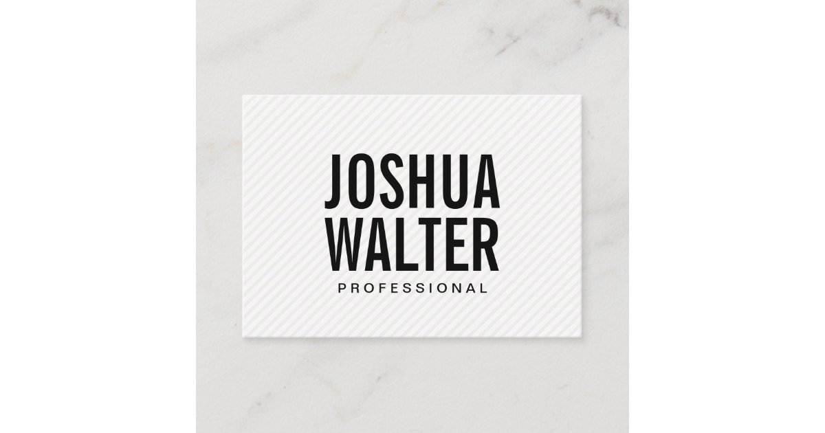 Simple Bold Text with Stripes Business Card | Zazzle