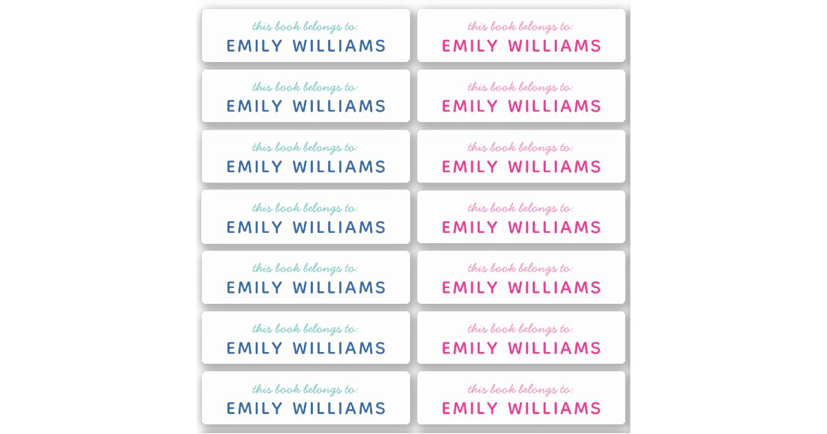 Simple Book Nameplate Name Sticker | Zazzle