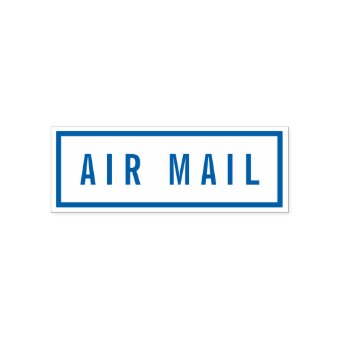 Simple Border Bold Blue Air Mail Self-inking Stamp | Zazzle