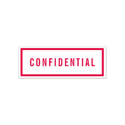 Simple Border Bold Red Confidential Self-inking Stamp | Zazzle
