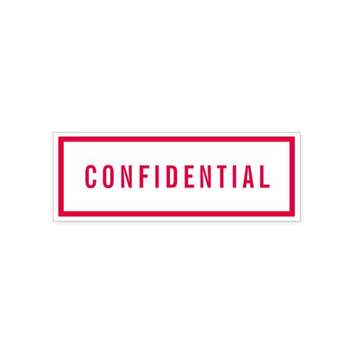 Simple Border Bold Red Confidential Self-inking Stamp | Zazzle