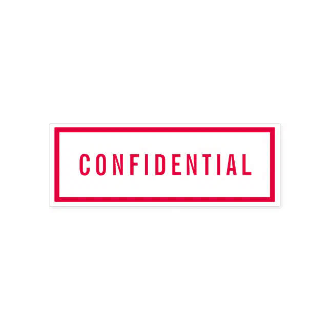 Simple Border Bold Red Confidential Self-inking Stamp | Zazzle