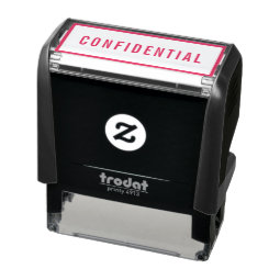 Simple Border Bold Red Confidential Self-inking Stamp | Zazzle