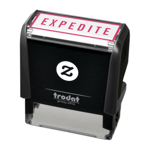 Simple Border Bold Red Expedite Self-inking Stamp | Zazzle