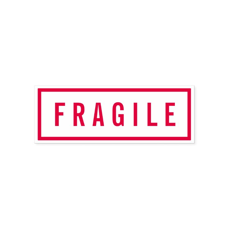 Simple Border Bold Red Fragile Self-inking Stamp | Zazzle