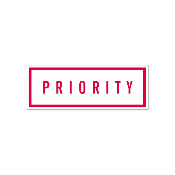 Simple Border Bold Red Priority Self-inking Stamp | Zazzle