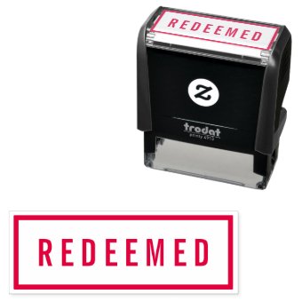 Simple Border Bold Red Redeemed Self-inking Stamp | Zazzle