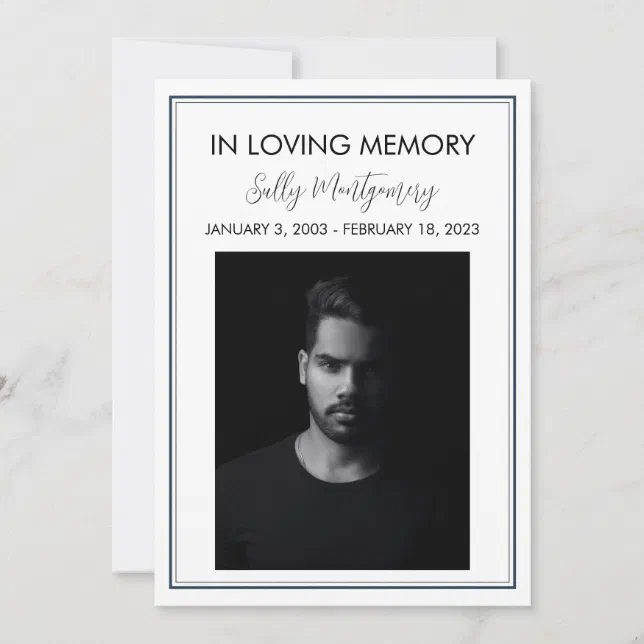 Simple border funeral program | Zazzle