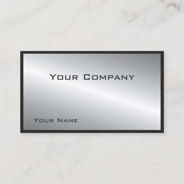 Simple Bordered Silver Corporate Business Card | Zazzle