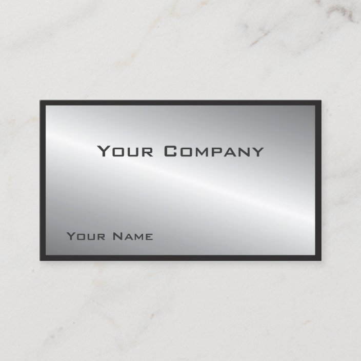 Simple Bordered Silver Corporate Business Card | Zazzle.com