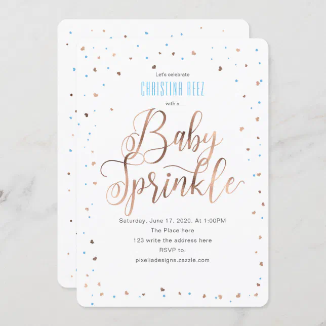 Simple, boy, Sprinkle with Love, Baby Sprinkle Invitation | Zazzle