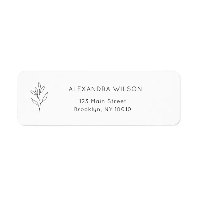 Simple Branch Modern Return Address Label | Zazzle