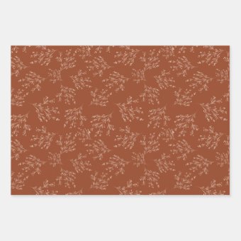 Simple Branches Fall Color Palette | Burnt Sienna Wrapping Paper Sheets ...