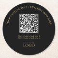 Simple Branded Business Logo QR Code Promotional Round Paper Coaster ...