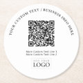 Simple Branded Business Logo QR Code Promotional Round Paper Coaster ...