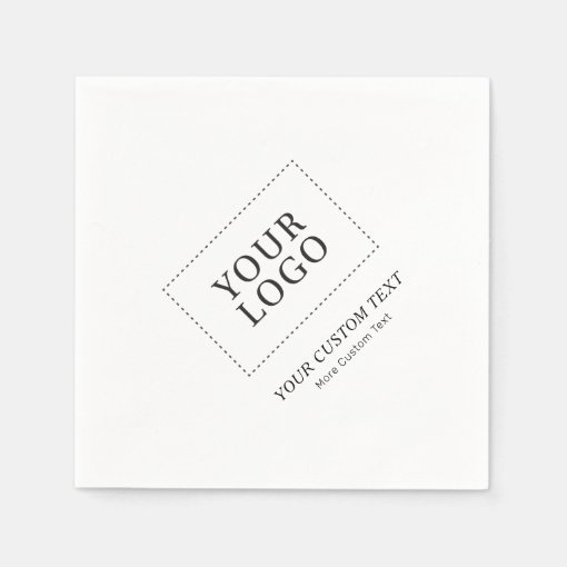 Simple Branded Custom Business Logo Promotional Napkins | Zazzle