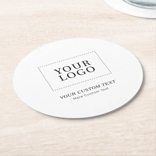 Simple Branded Custom Business Logo Promotional Round Paper Coaster ...