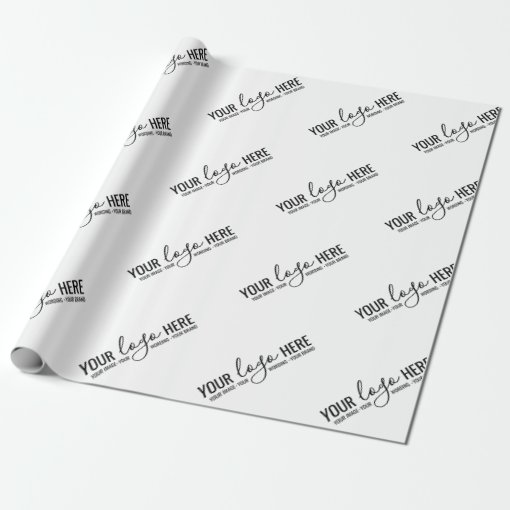 Simple Branded Logo Business Company Packaging Wrapping Paper | Zazzle