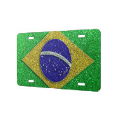 Simple Brazilian Flag Brazil Glitter Bold Sparkle License Plate | Zazzle