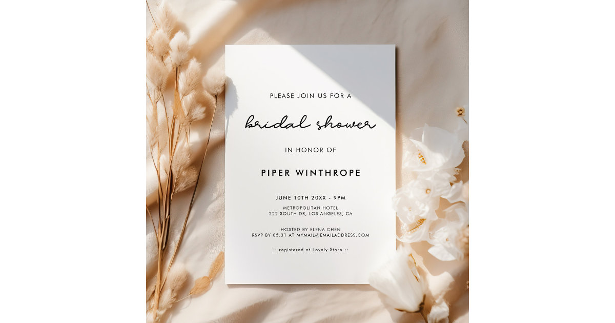Simple Bridal shower Invitation | Zazzle