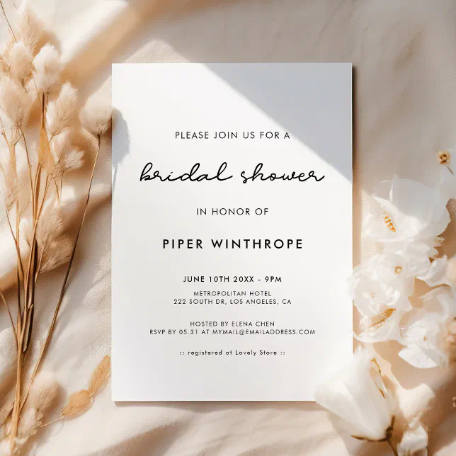 Simple Bridal shower Invitation | Zazzle