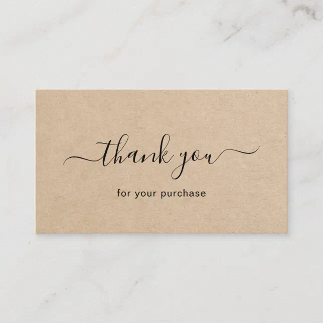 Simple Brown Elegant Rustic Order Insert Card | Zazzle