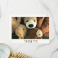 Simple Brown Rustic Cute Teddy Bear Themed Thank You Card | Zazzle