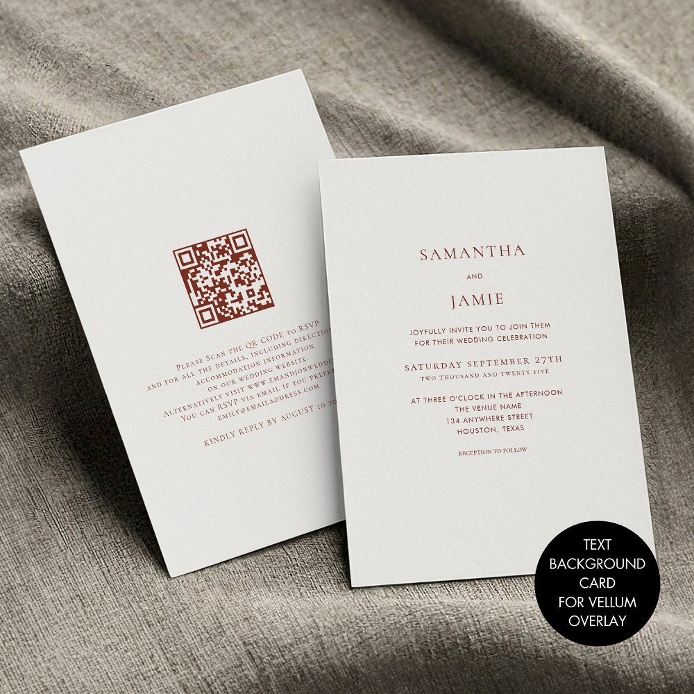 Simple Brown Text Background for Vellum Overlay Invitation - Snuggle ...
