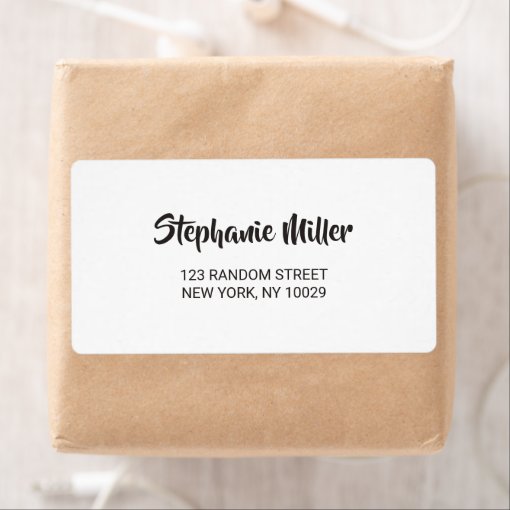 Simple Brush Calligraphy Wedding Address Label | Zazzle