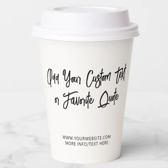 Simple Brush Script Custom Text, Name, Quote Paper Cups | Zazzle