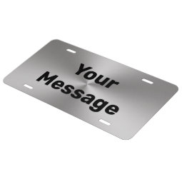 Simple Brushed Metal Look and Black Text Template License Plate | Zazzle
