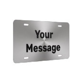 Simple Brushed Metal Look and Black Text Template License Plate | Zazzle