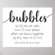 Simple Bubbles | Black Script Party Event Station Poster | Zazzle