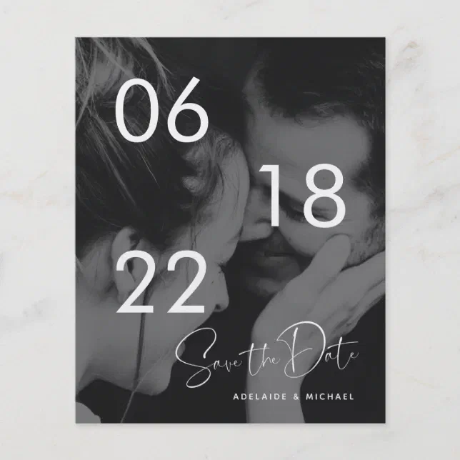 Simple Budget Photo Save The Date QR Code Flyer | Zazzle