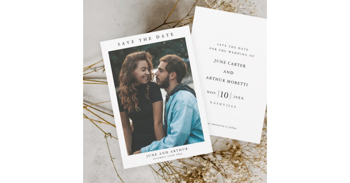 Simple Budget Photo Wedding Save the Date | Zazzle