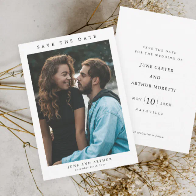 Simple Budget Photo Wedding Save the Date | Zazzle