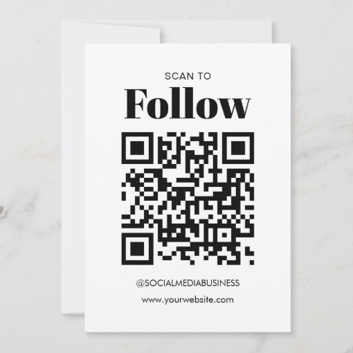 Simple Budget Scan to Follow QR Code Social Media Announcement | Zazzle